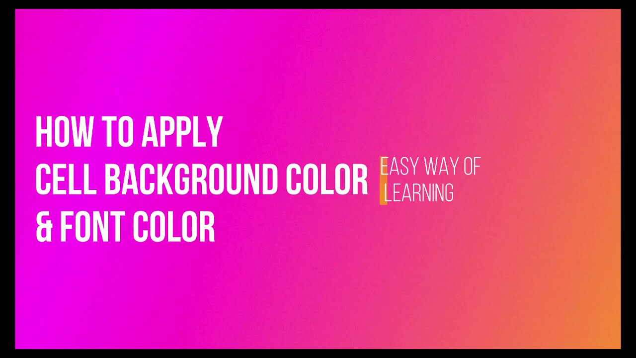 How To Change Font Color Background In Excel Background Front Colors In Hindi YouTube How To Change Font Color Background In Excel Background Front Colors In Hindi YouTube