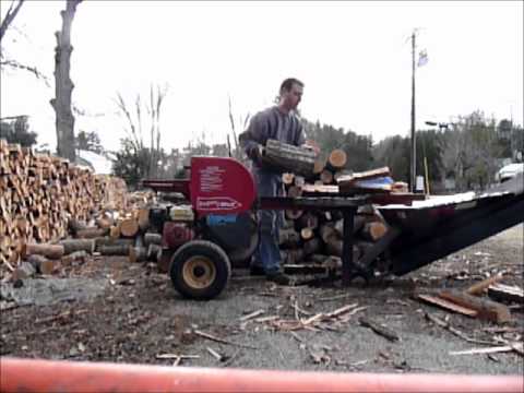 Supersplit log splitter with 4-way wedge - YouTube