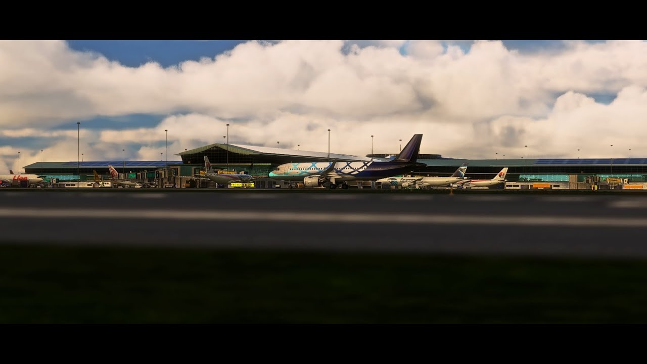 MSFS 2020 - KLIA (WMKK) - taxi to runway 32R & takeoff - YouTube