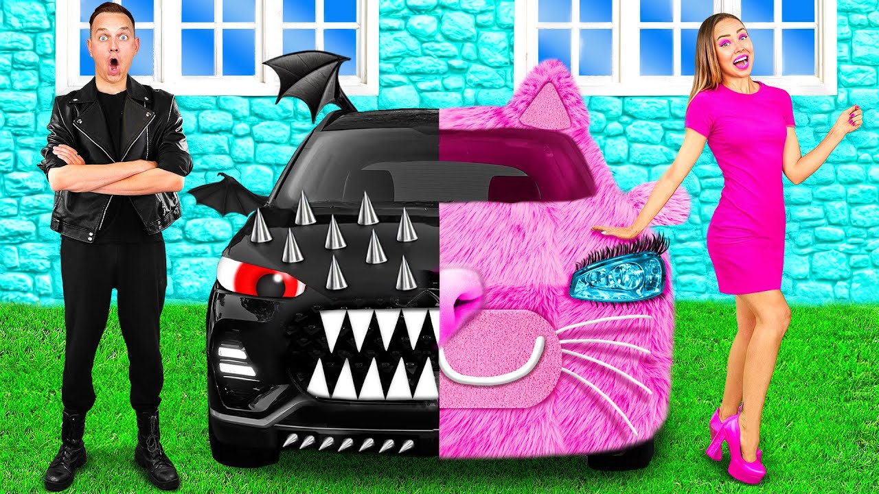 Mobil Merah Muda vs Mobil Hitam Tantangan | Tantangan Lucu BaRaFun ...