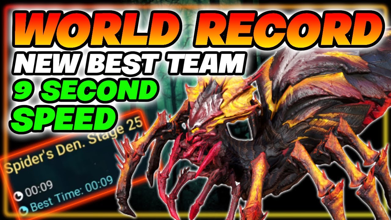 WORLD RECORD 9 SECOND SPIDER 25 SPEED FARM TEAM | RAID Shadow Legends ...