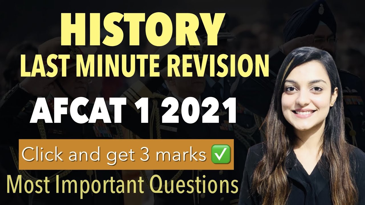 HISTORY for AFCAT 1 2021 || Last minute Revision || Most Important ...
