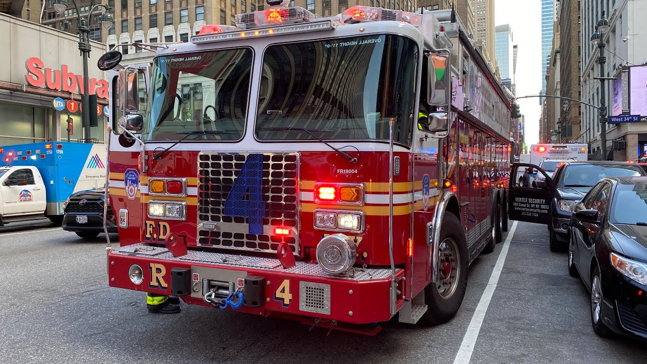 FDNY RESCUE 4 TAKING UP FROM 3RD ALARM FIRE ON WEST 34TH STREET IN ...