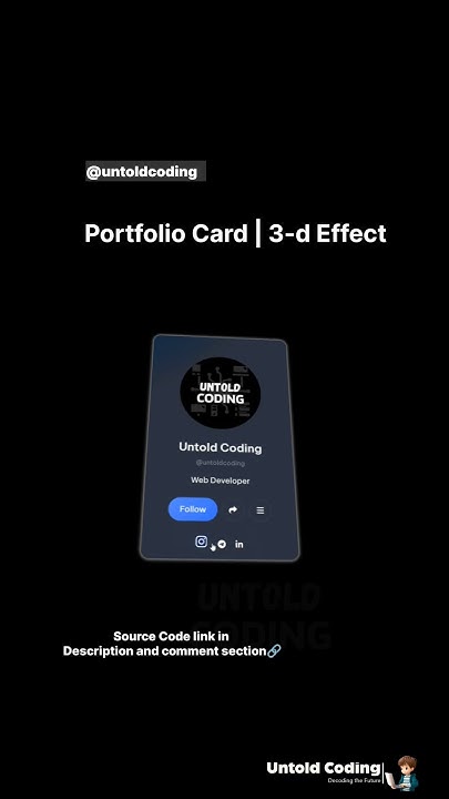 3d Portfolio Card in Html, CSS | Best Portfolio | #untoldcoding #webdevelopment #coding #explore ...