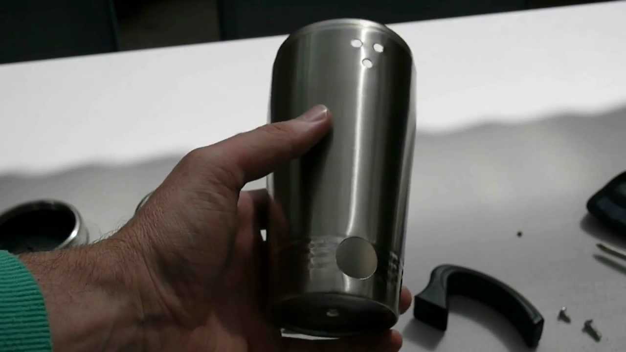 Woodgas TLUD stove with fan made from Stainless Steel mug - YouTube