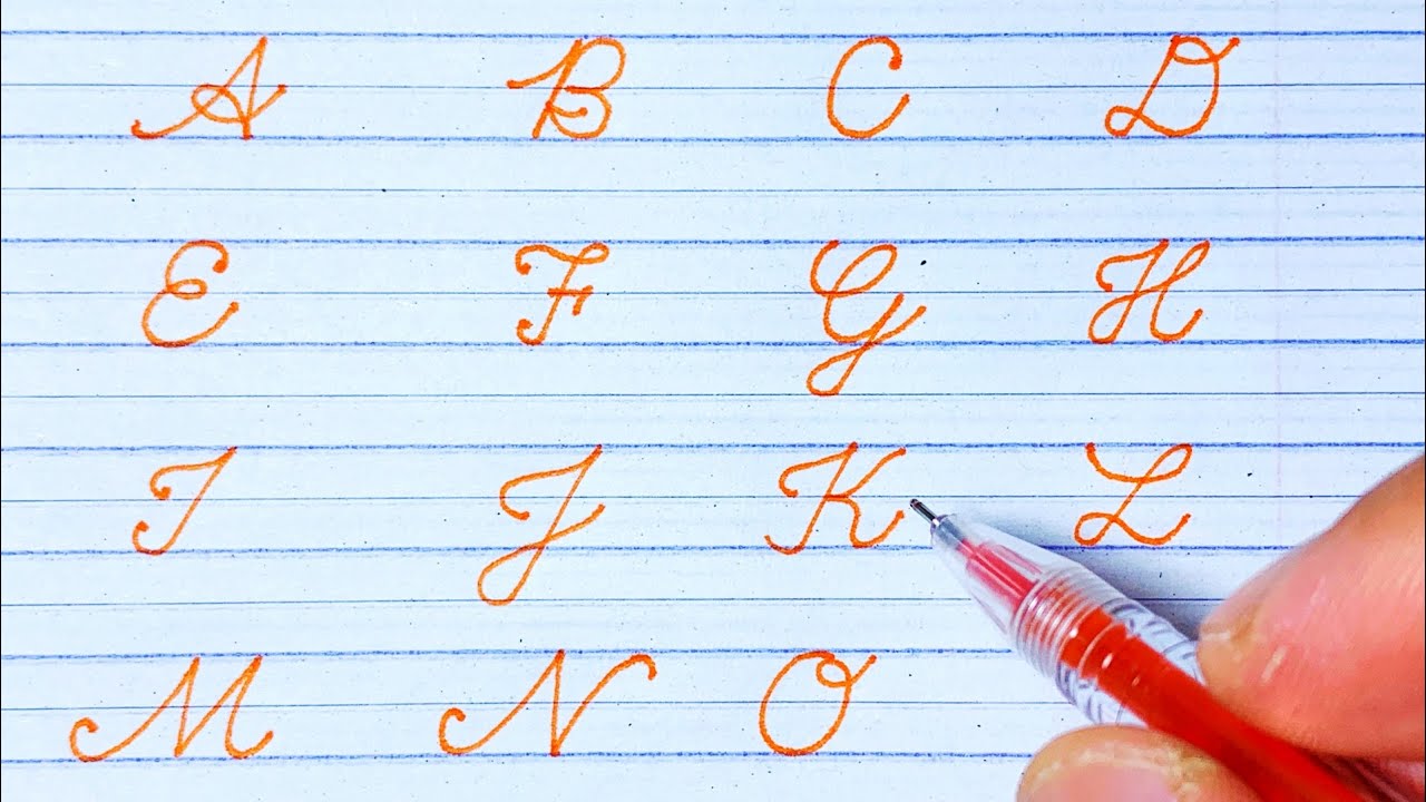 How to write English Capital letters abcd | Alphabet | Cursive ...