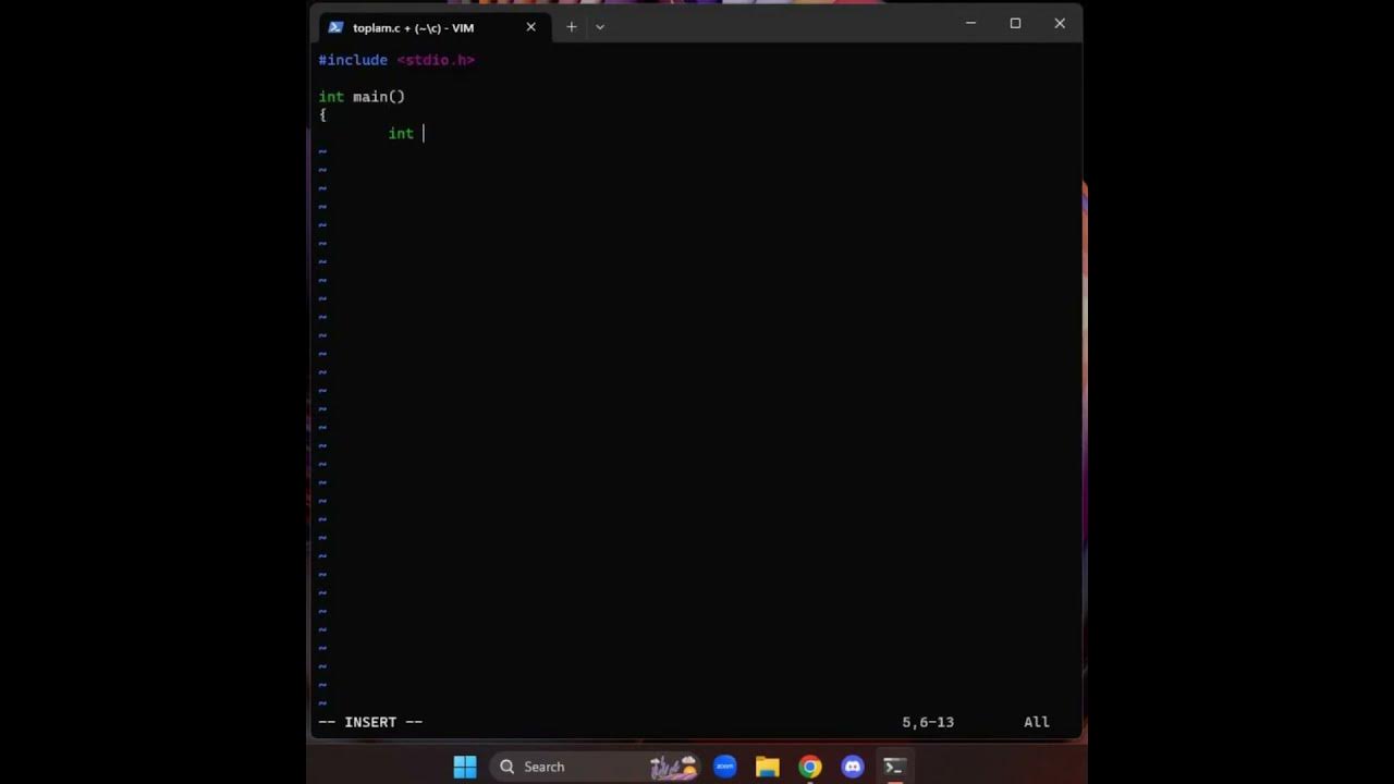 How to write code from terminal using vim #kodlama #cprogramming #programlama #yazılım #software ...
