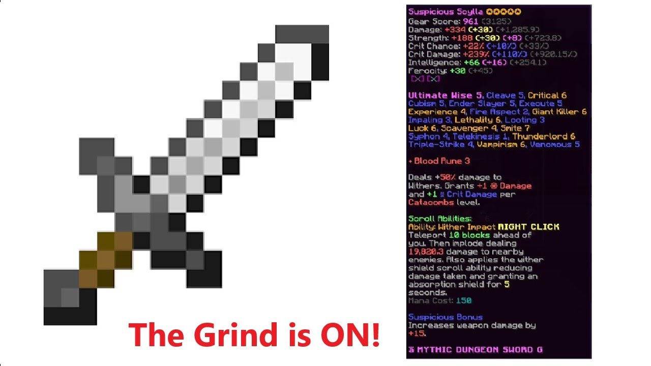 The Grind for THA STICK( Aka Scylla)- Hypixel Skyblock - YouTube
