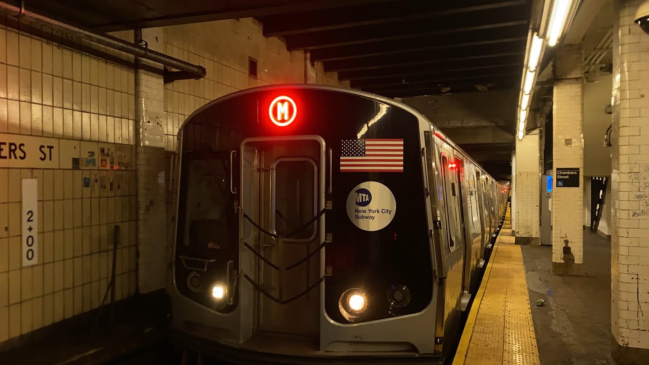 [VERY RARE] MTA NYCT: Broad Street-bound R179 (M) Train @ Chambers ...