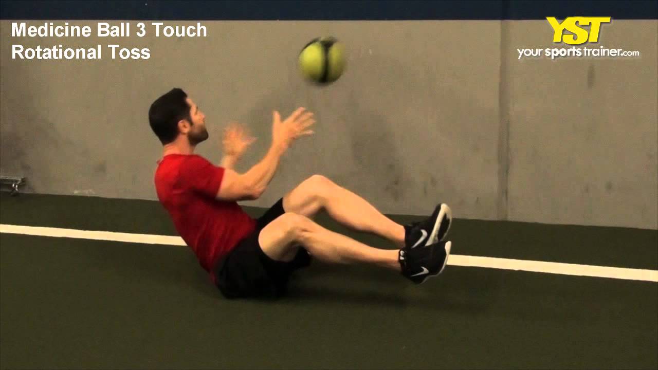 Medicine Ball 3 Touch Rotational Toss - YouTube