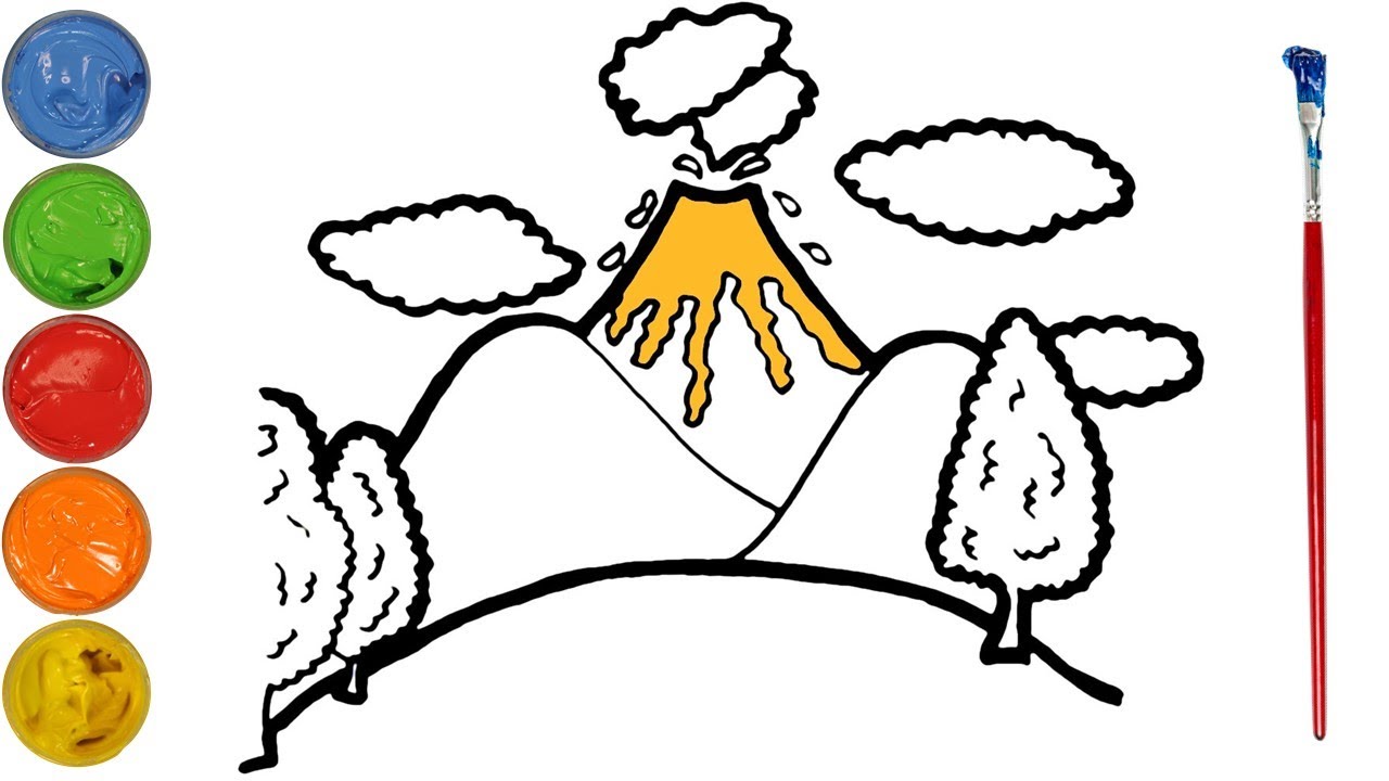 VULCANO SCENERY Drawing, Painting & Coloring for Kids & Toddlers ...