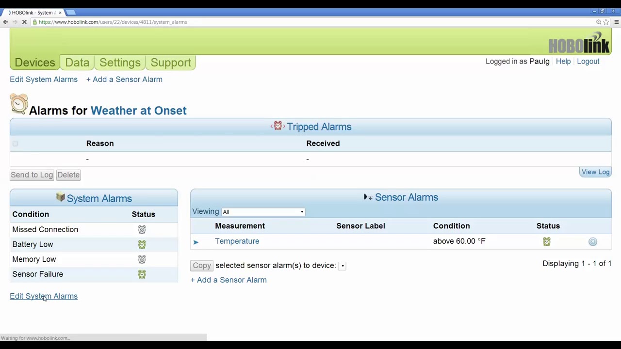 How to set up a missed connection alarm in HOBOlink - YouTube