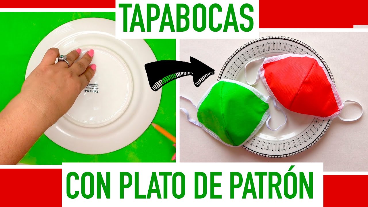 Cómo Hacer Tapabocas con un Plato como Patrón - YouTube