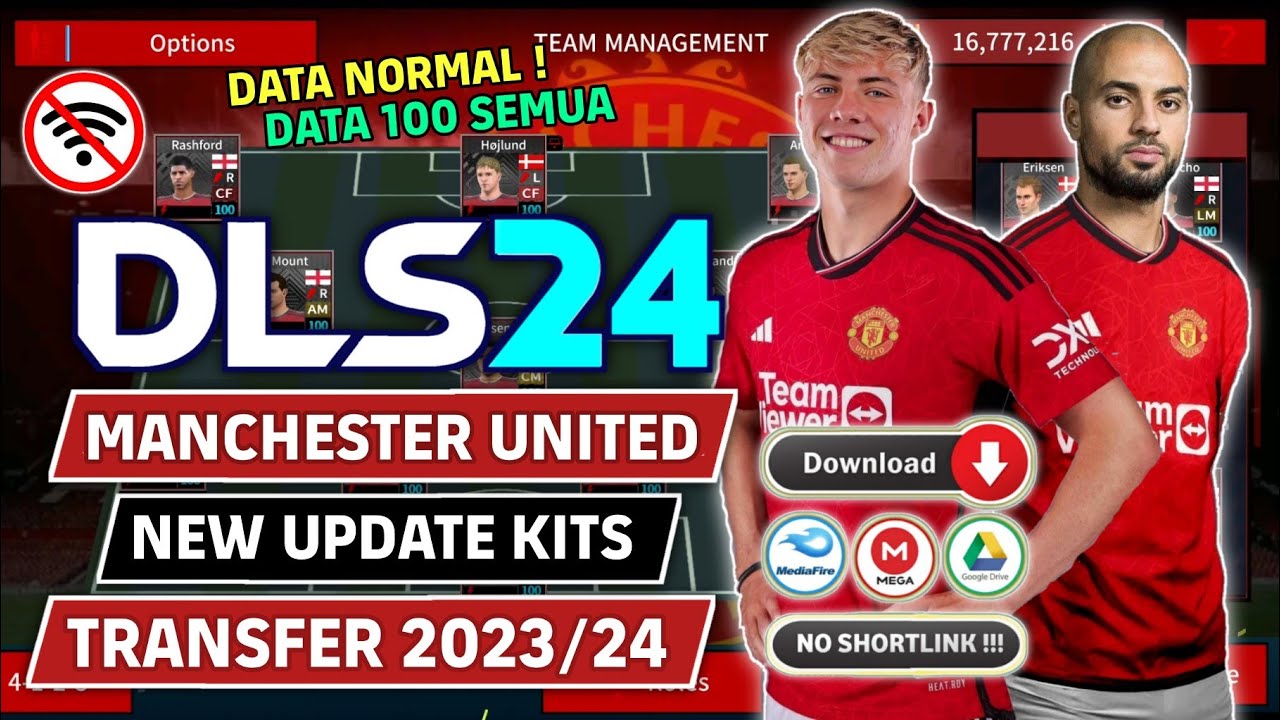 Dream League Soccer 2024 Mod Manchester United New Update Kits & Transfer 2023/24 | DLS 19 ...