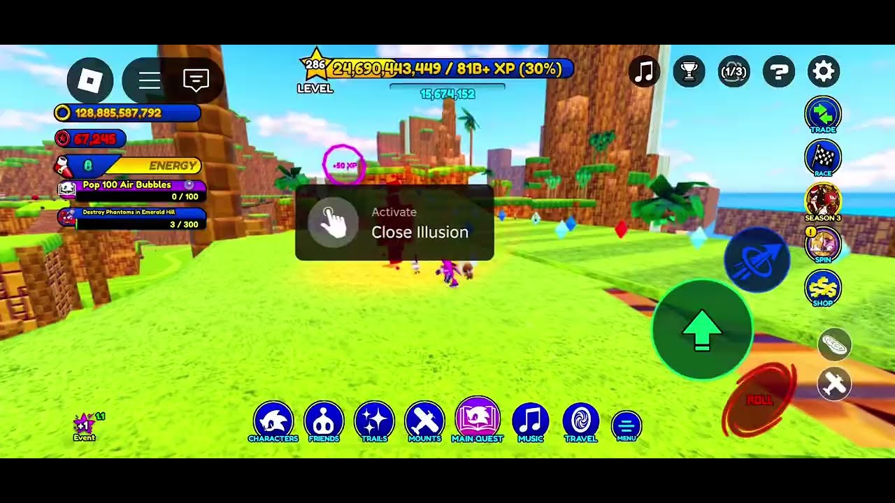 Roblox: Sonic speed simulator: taking care of Phantom Ruby illusions at Emerald Hill - YouTube