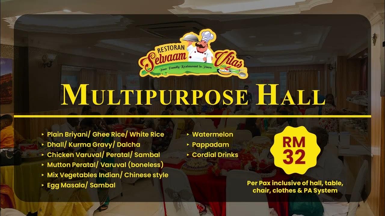 Restoran Selvam Vilas Hall Promo - YouTube