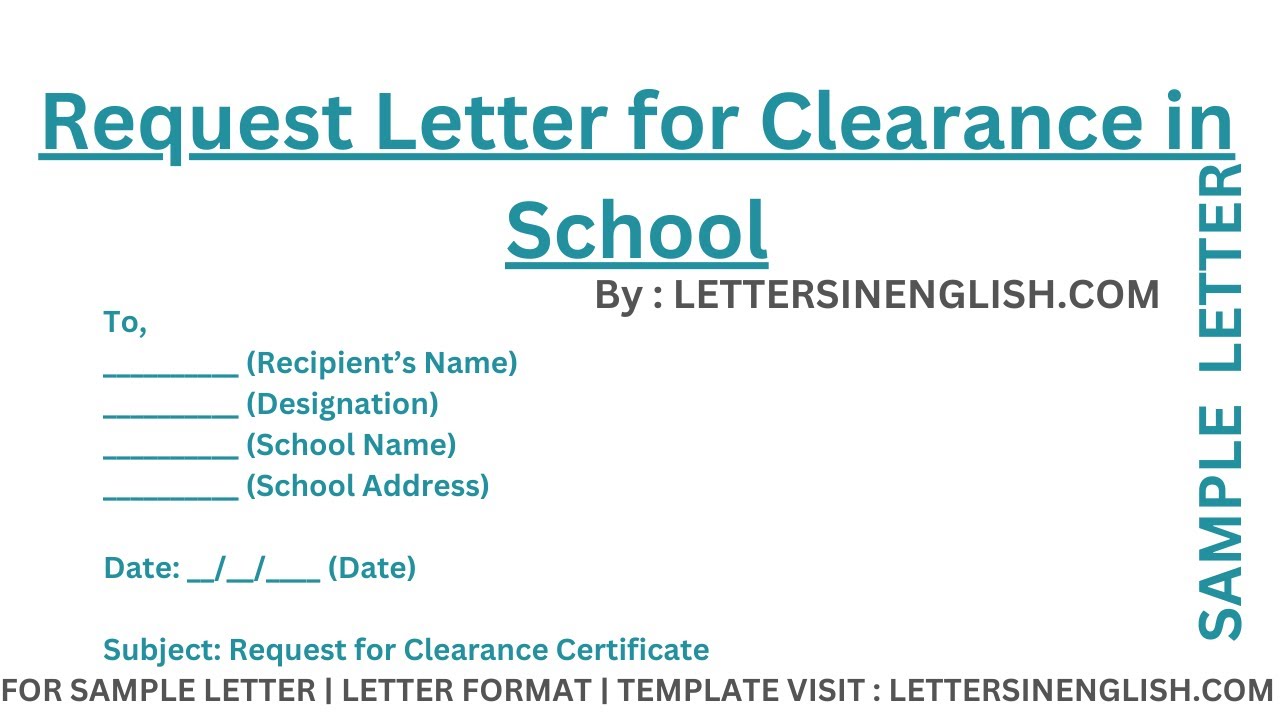 Request Letter for Clearance in School - Sample Letter Requesting ...