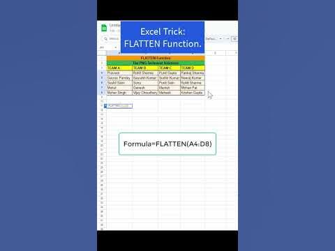 Excel Trick: FLATTEN Function in google Sheet. - YouTube