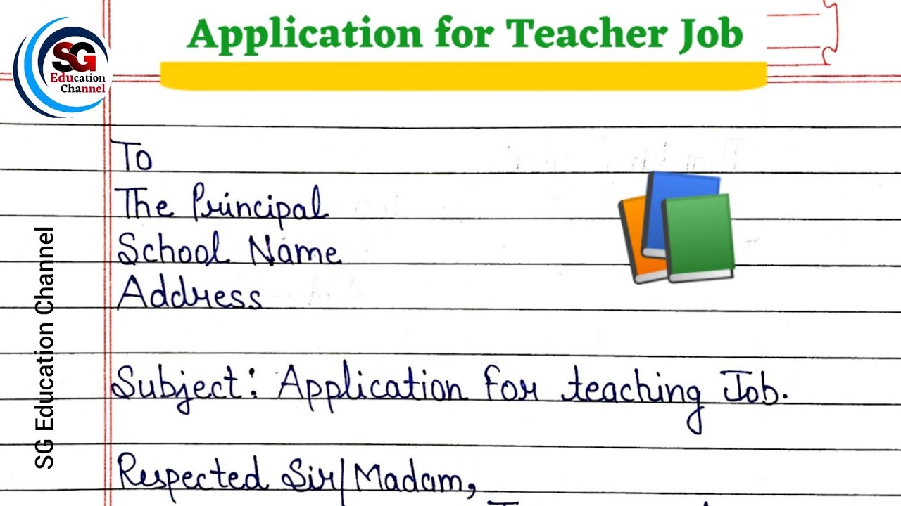 Application for Teacher Job | Job Application | How to write A job ...