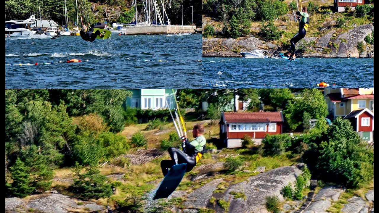 Kite surfing at Dalarö Sweden - YouTube