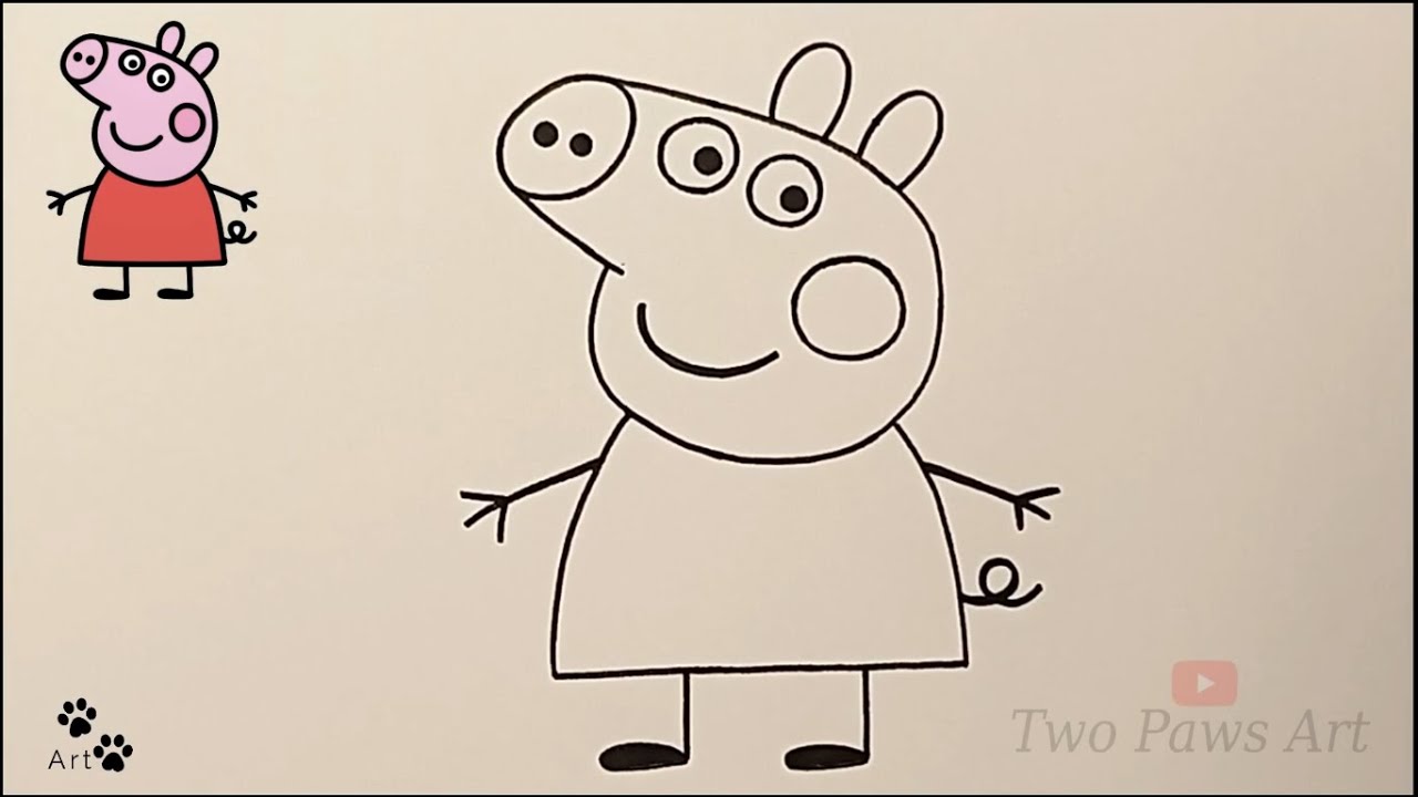 How to draw Peppa pig 🐷/ Kako nacrtati Pepu prase - YouTube