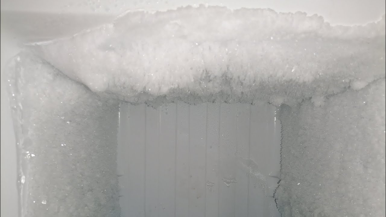 build up freezer frost/scraping with a spatula - YouTube