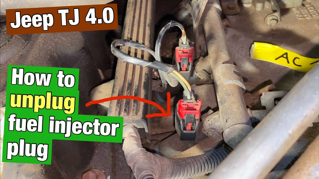 Jeep TJ 4.0 L fuel injector plug removal. - YouTube