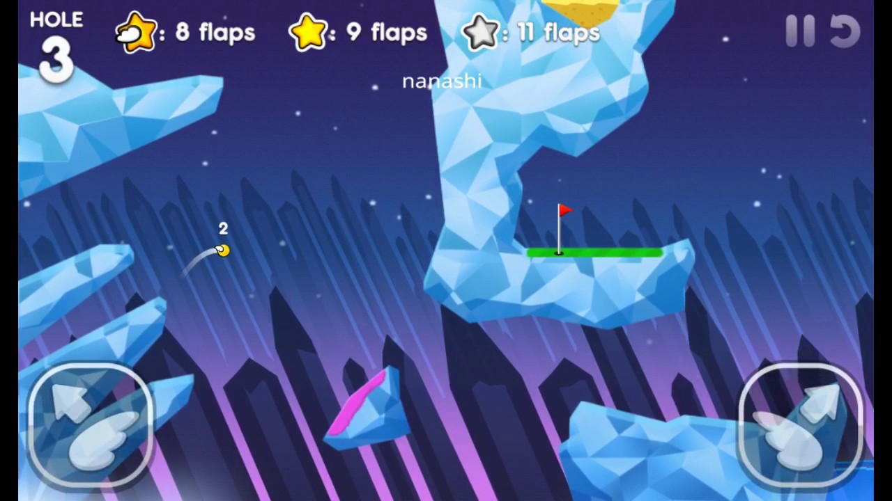 Flappy Golf 2 - Crystal Cliffs Hole 3 (7 Flaps) - YouTube