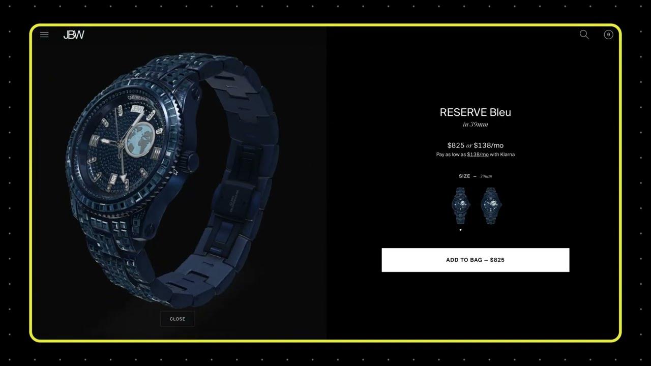 JBW RESERVE Bleu 3D Experience on the website - YouTube