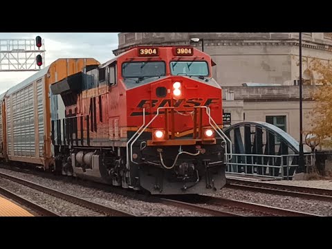 BNSF 3904 Autorack Train Single Pwr - YouTube