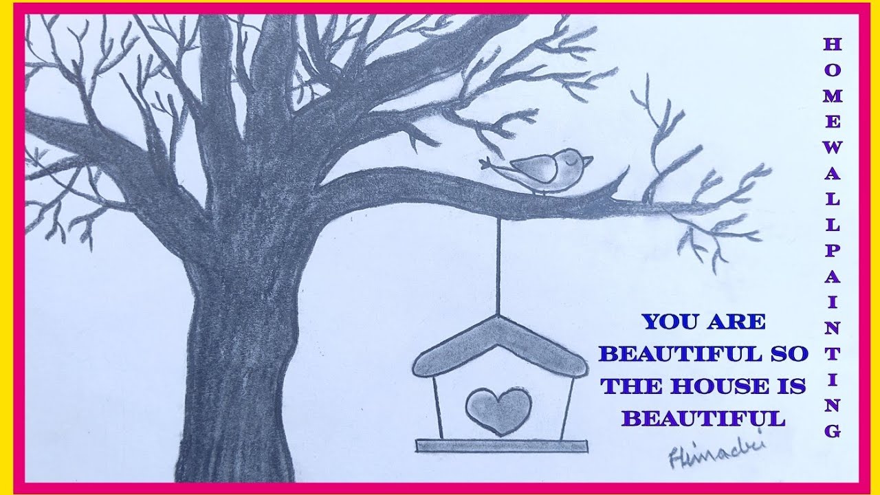 How to draw a wall painting for home || Ghar ke divar par painting ...