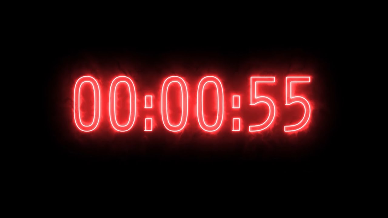 Red Fire Neon Timer 55 Seconds Countdown Youtube
