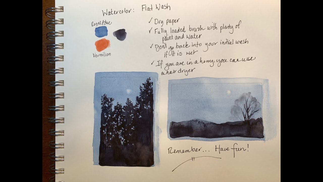 How to Paint a Flat Wash Using Watercolor - YouTube