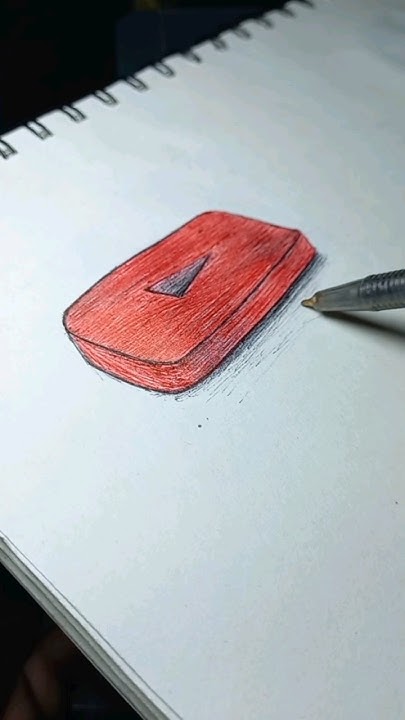 How to draw Youtube logo - step by step drawin #3ddrawing # ...