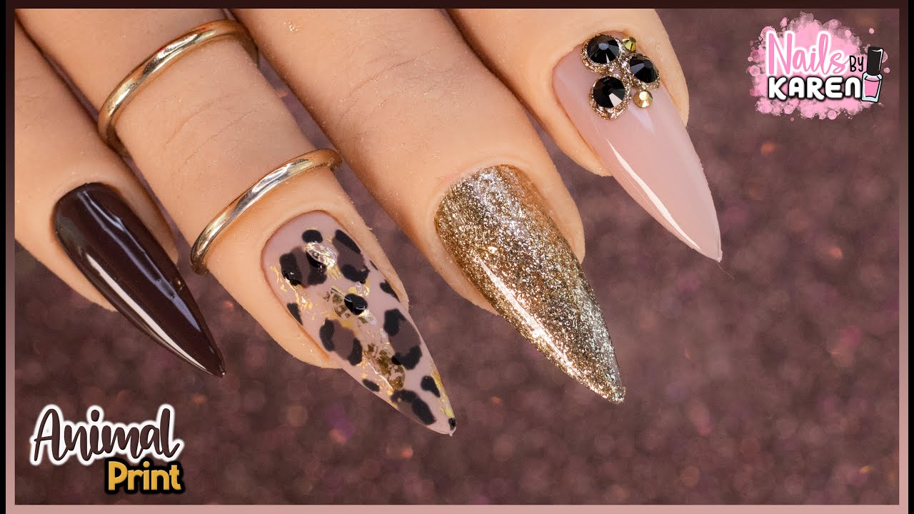 Decoración con GEL en PUNTA STILETTO | NailsByKaren - YouTube