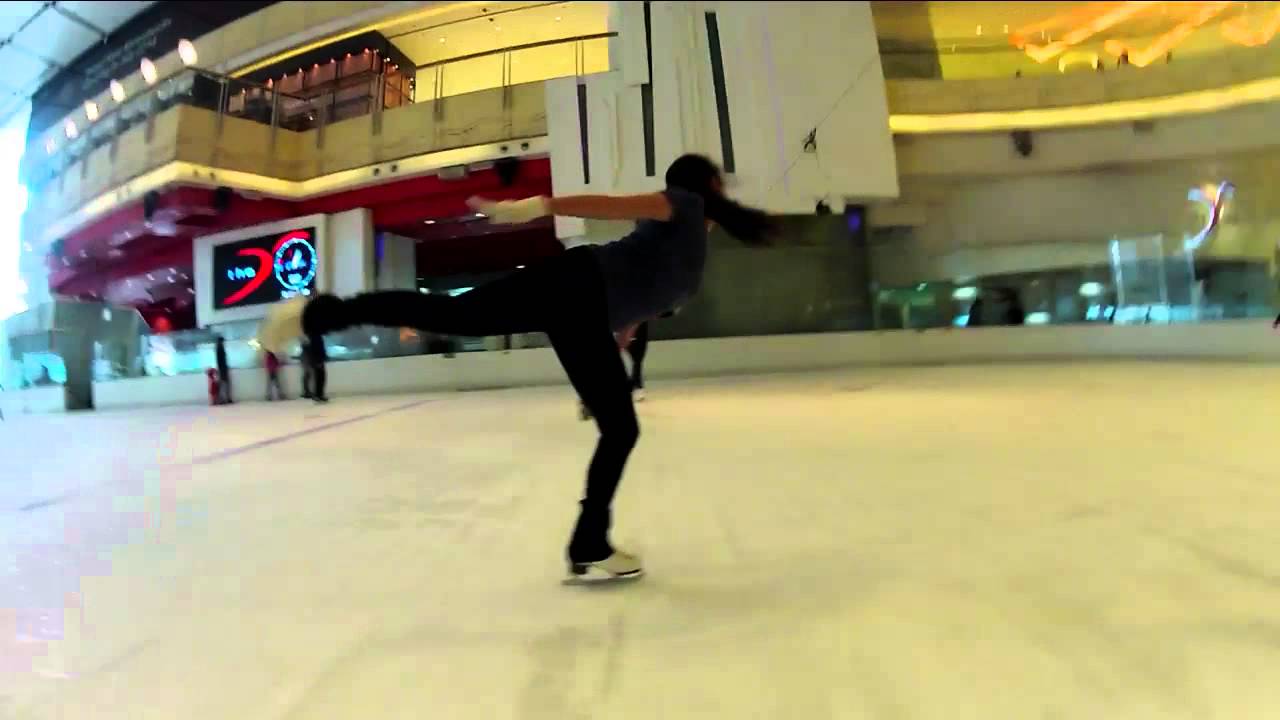 Gopro: roller girl ice skating (jumping+spinning) - YouTube