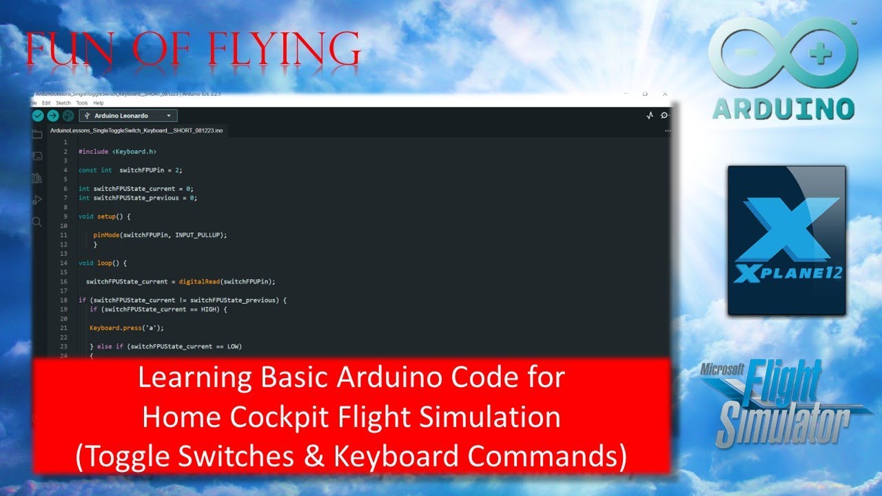 Basic Arduino Lessons For Home Cockpit Flight Simulation How To Write Code For Toggle Switches