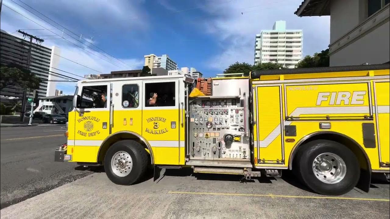 Honolulu fire department engine 3 responding - YouTube