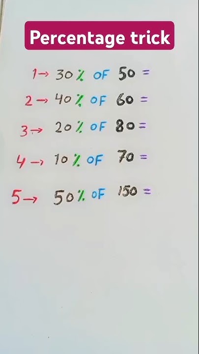 how to calculate percentage|advance percentage trick#shorts#math - YouTube
