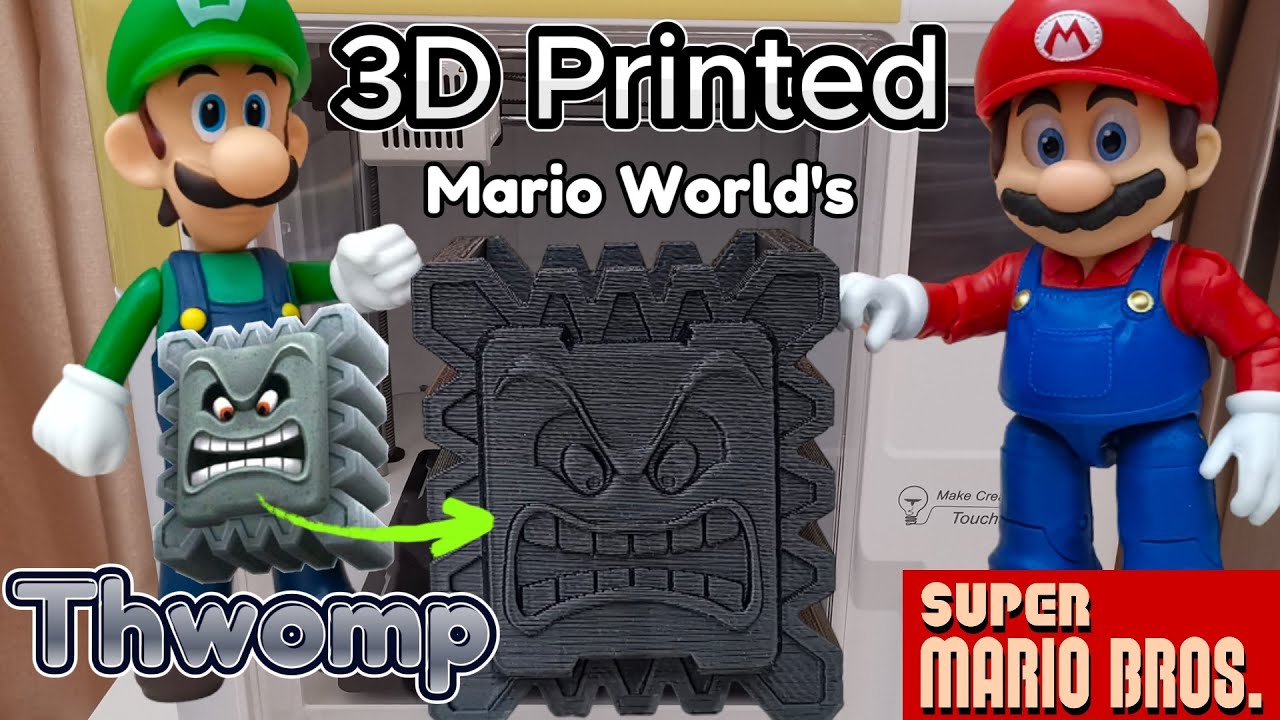 3d printed Thwomp from Super Mario's world - YouTube