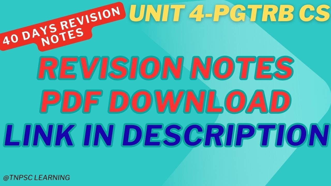 Unit 4 Revision Notes Pdf Link - YouTube