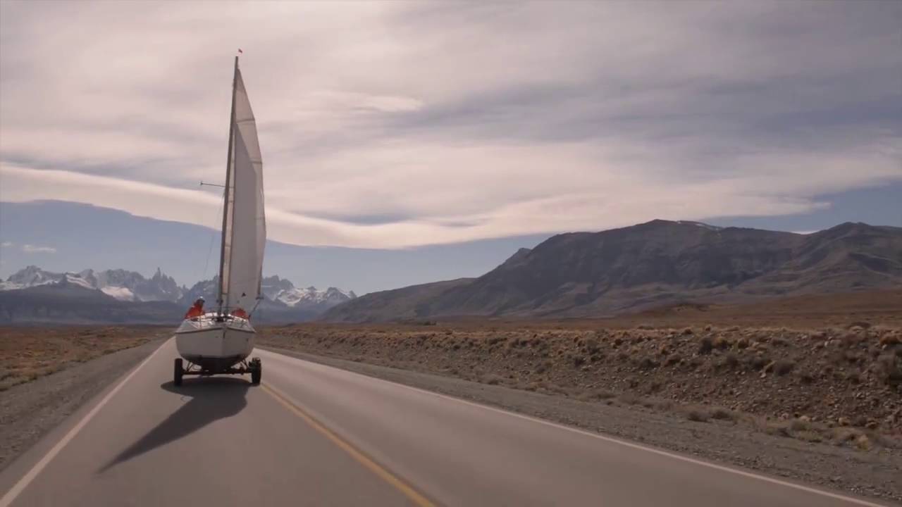 Sailing boat on the road - YouTube