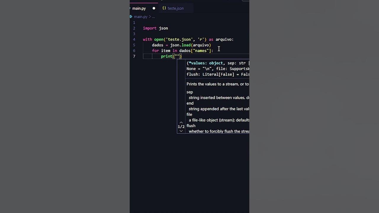 Acessando arquivos JSON com Python #python #short - YouTube