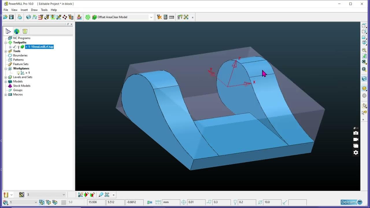 PowerMill - offset Area Clearance - Roughing Toolpath - Tutoria#delcam Powermill tutorial in ...