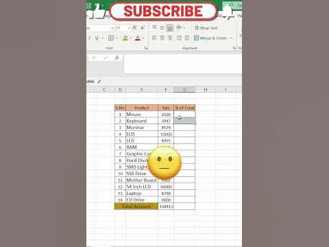 Percentage of Total in Microsoft Excel #excel #exceltutorial #exceltips #excelshorts # ...