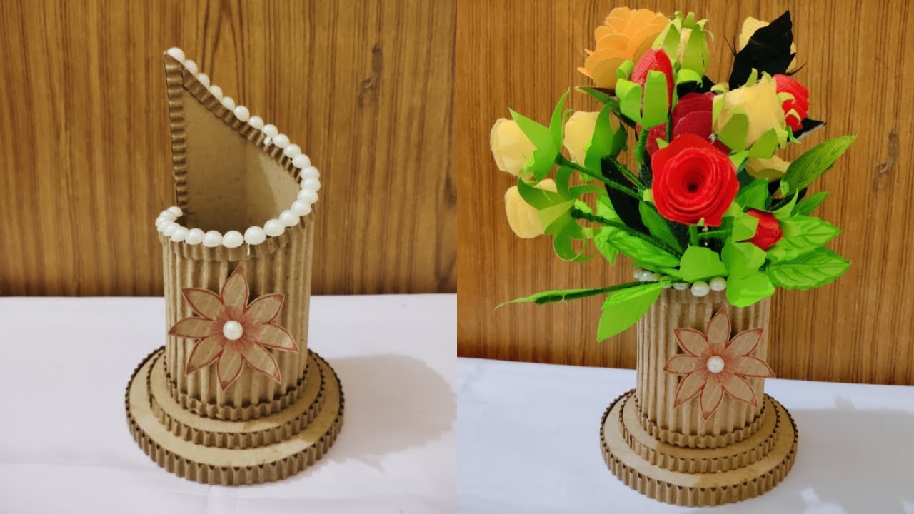 How To Make Flower Pot With Cardboard Easy DIY Easy Flower Pot Craft How To Make Flower Pot With Cardboard Easy DIY Easy Flower Pot Craft