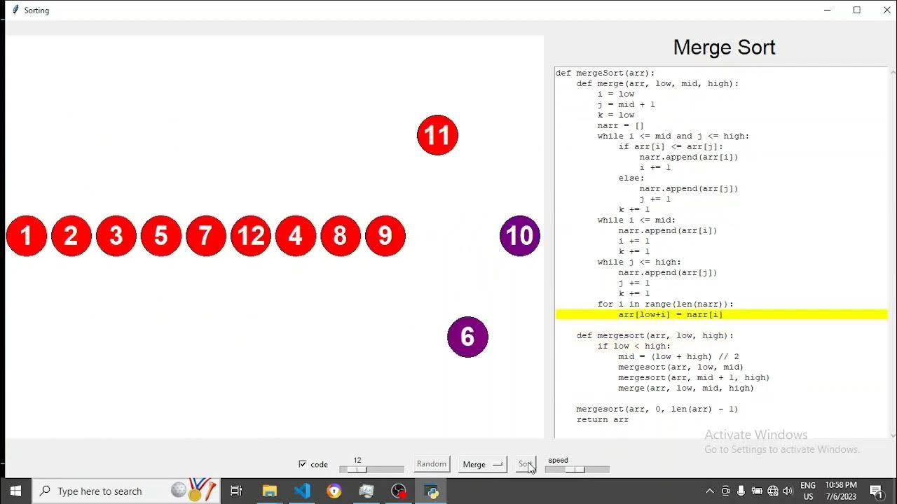 Visualization Of Sorting Algorithms ( Python Tkinter ) - YouTube