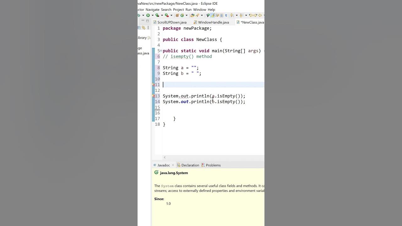 Isempty Method In Java Youtubeshorts Shortvideo Shortsfeed Software Javaprogramming Java