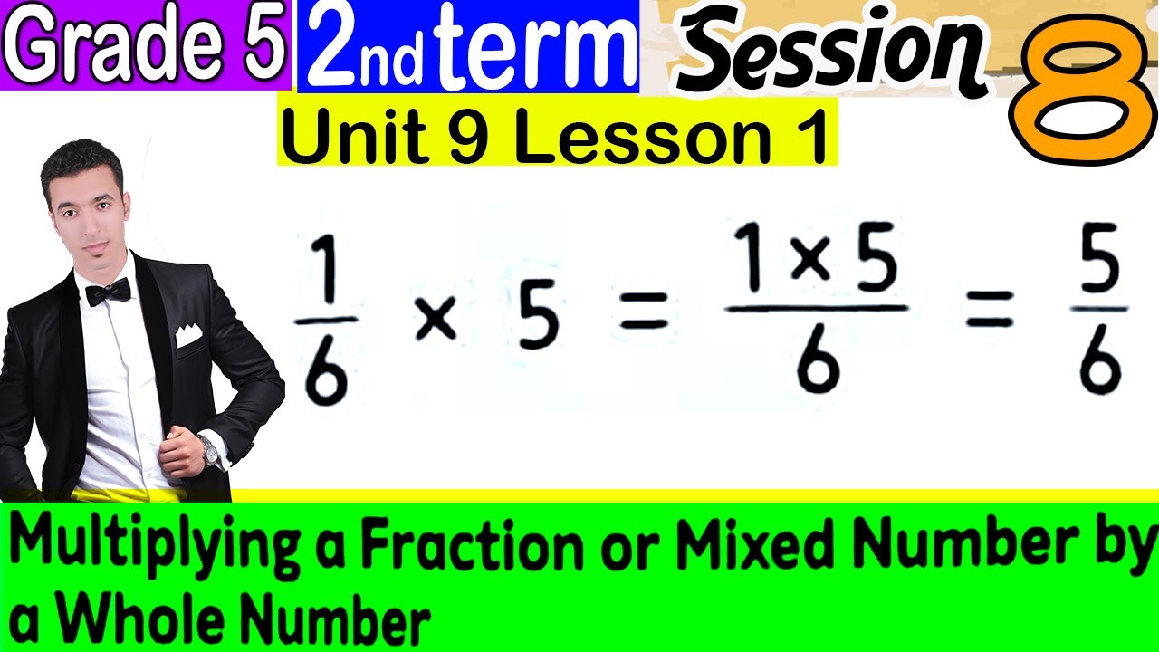 Multiplying a Fraction or Mixed Number by a Whole Number -grade 5 -2nd ...