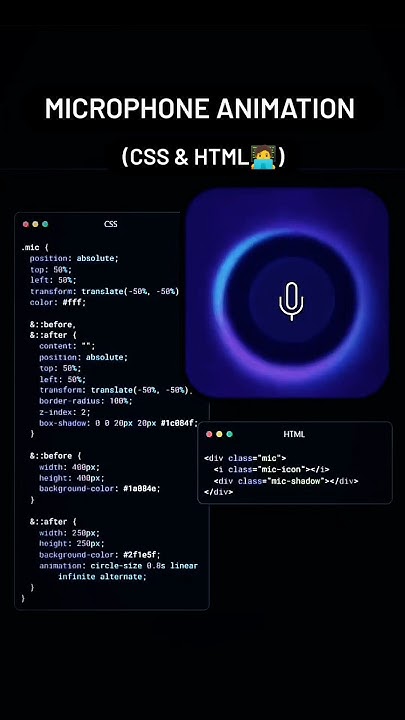 Mic Animation Using Css And Html🧑‍💻 Coding Programming Cssanimation Csstricks Htmlcss Css